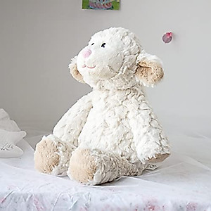 LIJIUSM Plush Toys for Kids Cartoon Velvet Animal Stuffed Toys Festival Birthday Gifts for Girls Boys (White - Sheep - 38cm)