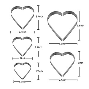 Svnntaa Heart Star Cookie Cutters Set, Valentine’s Day Heart Shaped Biscuit Cutters Stainless Steel Pastry Donuts Cutters with Storage Box