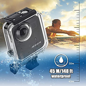 Waterproof Housing Case for GoPro Max, 45M/ 148FT Underwater Protective Diving Case Shell with Quick Release Mount Accessories for Go Pro Max Action Camere (Gopro Max housing)