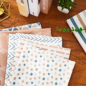 Whaline 12Pcs Boho Cotton Fabric Bundles 18 x 22 Inch Pastel Boho Rainbow Sun Fat Quarters Colorful Quilting Patchwork Sewing Fabrics for DIY Handmade Crafting