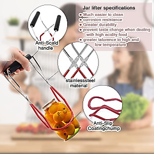 CORJEEJOR Canning Supplies Canning Starter Kit Canning Tools Equipment Canning Pot Set Included Canning Funnel,Magnetic Jar Lifter,Jar Wrench,Lid Lifter