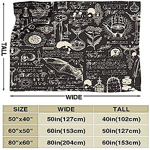Sun and Moon Pattern Blanket,Lightweight Plush and Warm Home Cozy Portable Fuzzy Throw Blankets for Couch Bed Sofa,The Theme of Alchemy Magic Witchcraft and Mysticism Various Esoteric,50"x60"