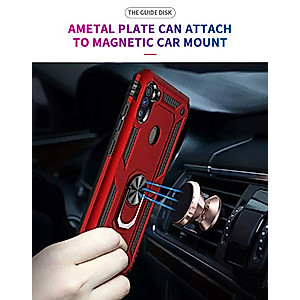 PUSHIMEI Samsung A11 Case,Galaxy A11 Case, Military Grade Heavy Duty Armor Protection Phone Case Cover with HD Screen Protector Magnetic Ring Kickstand for Samsung Galaxy A11 (Red Military Case)