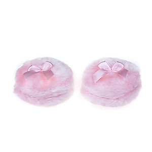4 Pcs Large Size Ultra Soft Plush Baby Fluffy Powder Puff Comfortable Toddler Body Dusting Powder Puffs Talcum Powders Puff with Cute Bowknot,3.9 Inch (Pink) BY DINGJIN