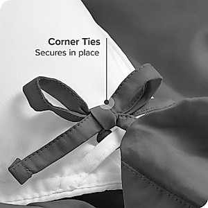 Bare Home 100% Organic Cotton King/California King Duvet Cover Set - Crisp Percale Weave - 300 Thread Count - Lightweight & Breathable - Cooling Duvet Cover Set (King/Cal King, Grey)