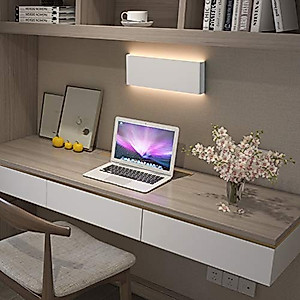 Aipsun 15.75in Matte White Modern Vanity Light Up and Down LED Vanity Light for Bathroom Wall Lighting Fixtures (Warm Light 3000K)