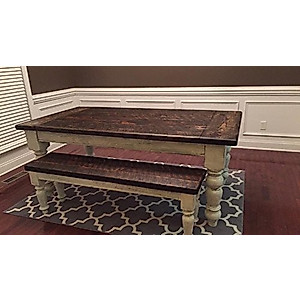 6 Foot heart pine table set