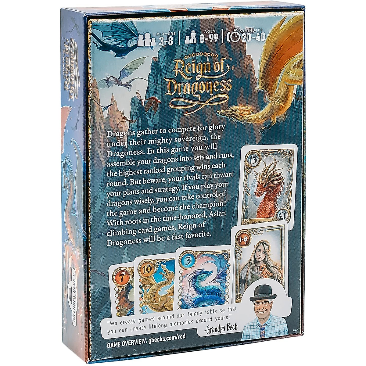 Grandpa Beck's Games Reign of Dragoness Card Game | A Strategic Hand Elimination Card Game | from The Creators of Cover Your Assets & Skull King | 3-8 Players 8+
