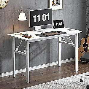 Need 47 inches Computer Desk Office Desk Folding Table with BIFMA Certification Computer Table Workstation, White AC5DW-120