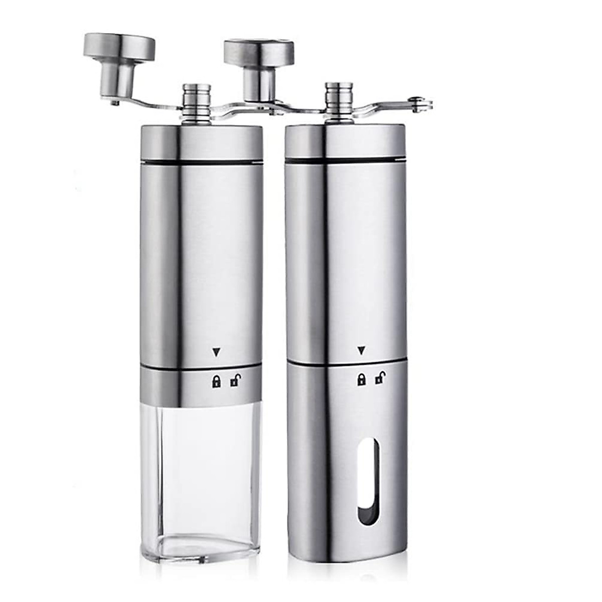 Espresso Manual Coffee Stainless Steel Burr Coffee With Foldable Handle, Triangle Kitchen Hand Coffee Bean for Home and Kitchen, Office Coffee Grinders