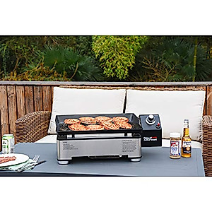 Royal Gourmet PD1202S 18-Inch Portable Table Top Propane Gas Grill Griddle for Camping, Sliver