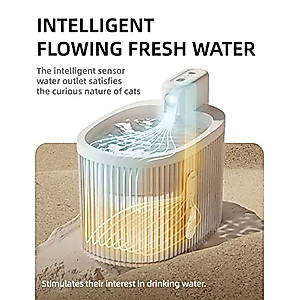 PET MARVEL Cat Water Fountain Wireless Battery Operated 85oz/2.5L with 3PCS Filters, Automatic Water Dispenser for Cats, Water Fountain for Cats Pet Inside Large Capacity Easy to Clean and Assemble