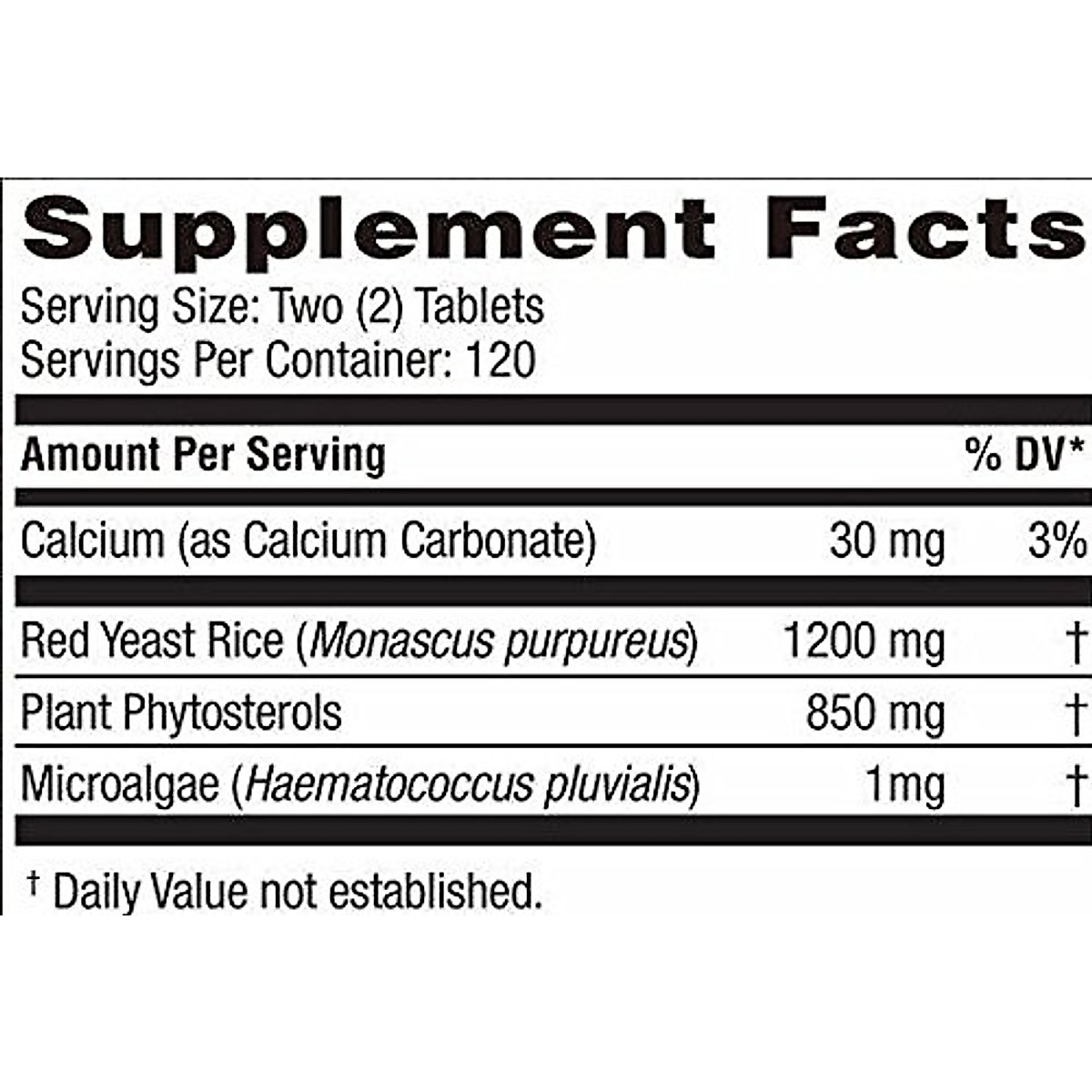 Weider Red Yeast Rice Plus with Phytosterols 1200 mg per 2 Tablets - 240 Tablets