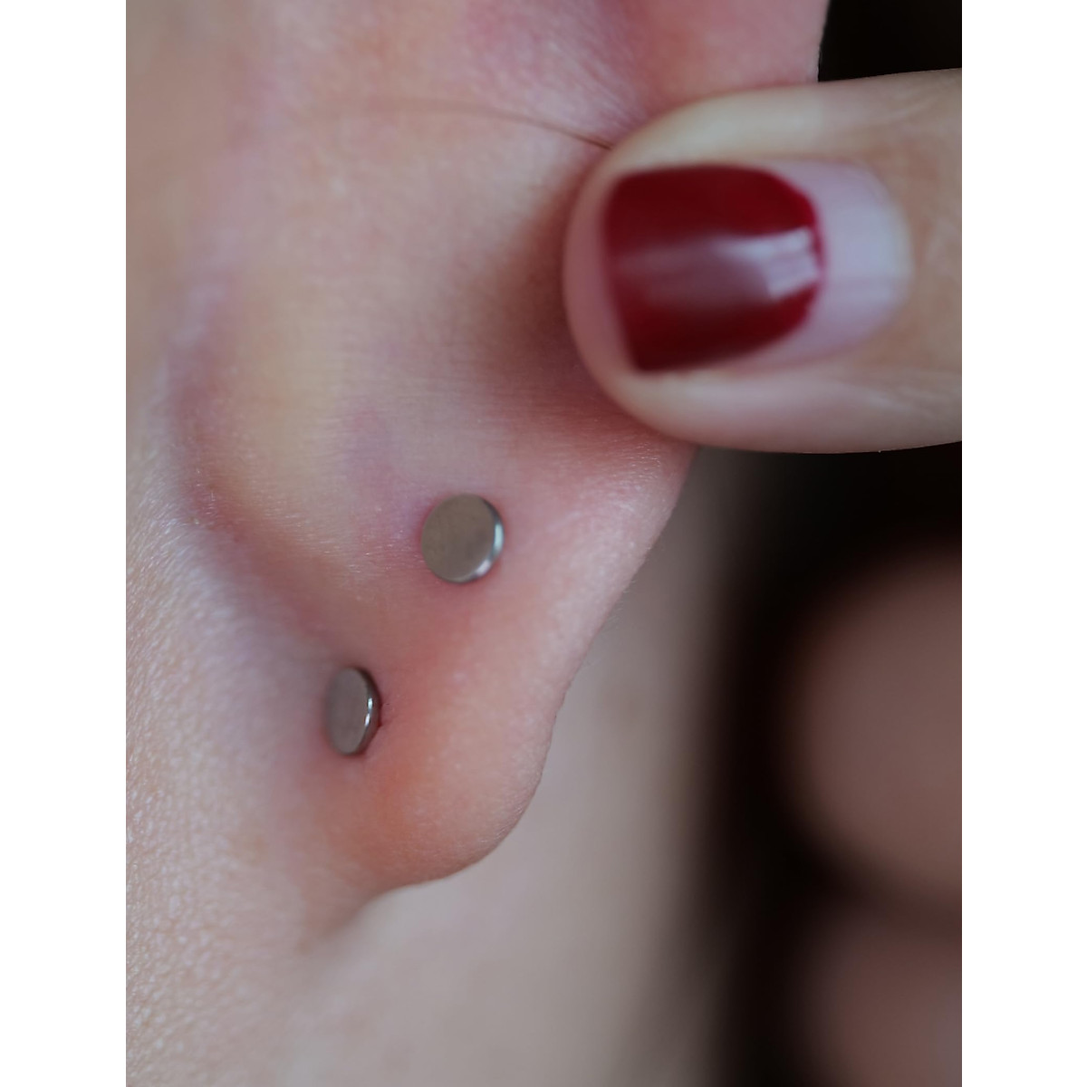 Limerencia G23 Hypoallergenic 18g Flat Back Stud Earrings | F136 Implant Grade Titanium Press Fit Threadless Push Pop in Cartilage Helix Labret Lip Monroe Tragus Piercing Studs (Trinity CZ Gold)