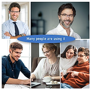 Anourney 3-Pack Reading Glasses for Men, Lightweight Metal Half Frame Blue Light Blocking Computer Readers, Filter UV Ray/Computer Glare with Spring Hinge Eyeglasses(3PCS Black,+1.25)