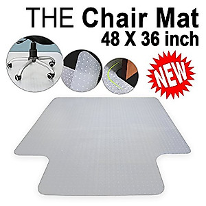 ZenStyle Lipped Carpet Chair Mat 36" X 48", Transparent Chair mat for Low and Medium Pile Carpets w/ 1/8" Thickness