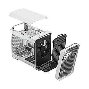 Fractal Design Torrent Nano White - Clear Tint Tempered Glass Side Panel - Open Grille for Maximum air Intake - 180mm PWM Fan Included - Type C - mITX Airflow Mini Tower PC Gaming Case