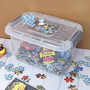 Leendines 6 Quart Small Storage Bin, 6 Packs Plastic Storage Box with Lid