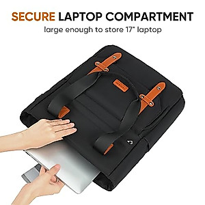 SOVICO Large 17 Inch Laptop Backpack for Women, Teacher Backpack with USB Port, Convertible Travel Backpack, Nurse/College/Work Backpack for Travel and Work-Black