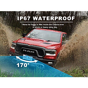 GLK License Plate Backup Camera HD Front Rear View Reverse Camera with 7 LED Night Vision 170 Degree Viewing Angle, Waterproof, for Cars