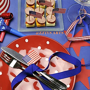 Efivs Arts 100 Pcs 4th of July American Toothpick Flag Toppers Cake Decorations Independence Day Patriotic Cupcake Toppers Picks for Army Graduation Party Supplies