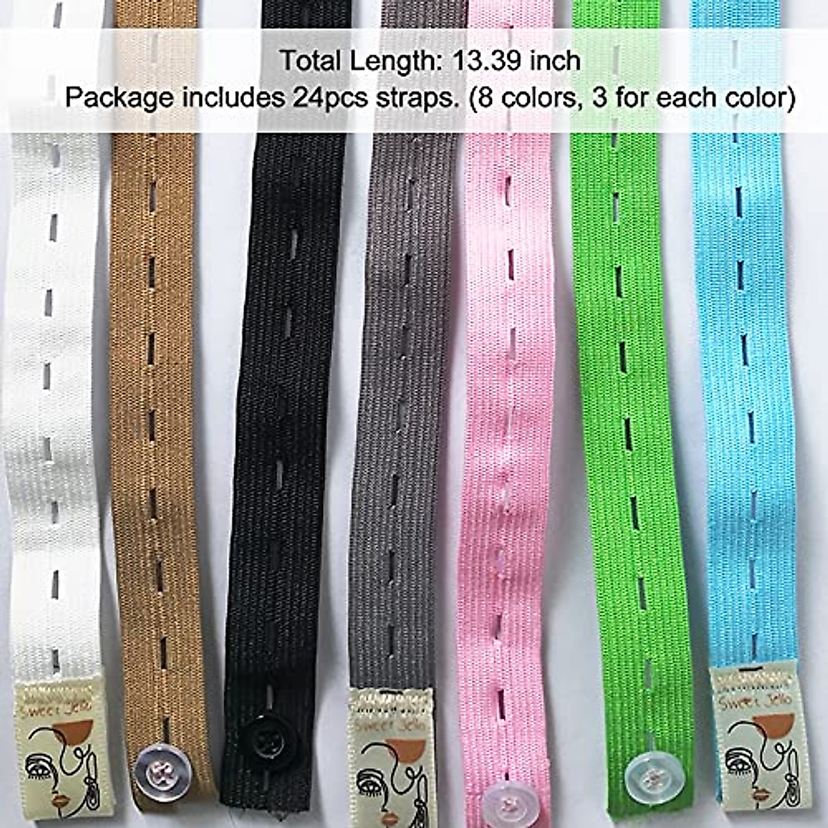 Veiai Clothing Storage Strap, 24PCS Wrapping Storage Straps with Button Clothes Organizer Tool for Houseware Closet, Travel, Trip
