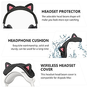 EXCEART Headphone Headband Covers Cat Ear Headset Headband Protector Silicone Headband Cushions Compatible for AirPods Max ( Black )