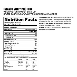 Myprotein - Impact Whey Protein Powder Blend - Naturally Flavored Drink Mix - Daily Protein Intake for Superior Performance - Salted Caramel (5.5 lbs, Pack of 1)