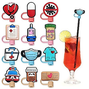 Straw Cover Cap for Stanley Cup, Reusable 8mm Straw Topper for Stanley 30&40 Oz Tumbler, Cute Straw Tip Covers for Stanley Cups Accessories (Medical)