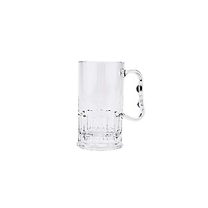 G.E.T. Shatter-Resistant Plastic Beer Mug/Stein, 10 Ounce, BPA Free, 0082-1-SAN-CL-EC (Set of 4) , C/lear