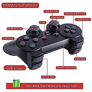 BTOVELIF Wireless Retro Game Console, Retro Game Stick, Nostalgia Stick Game, Plug & Play Video Game Stick Built-in 35000+ Games,4K HDMI Output,Dual 2.4G Wireless Controllers(64G)