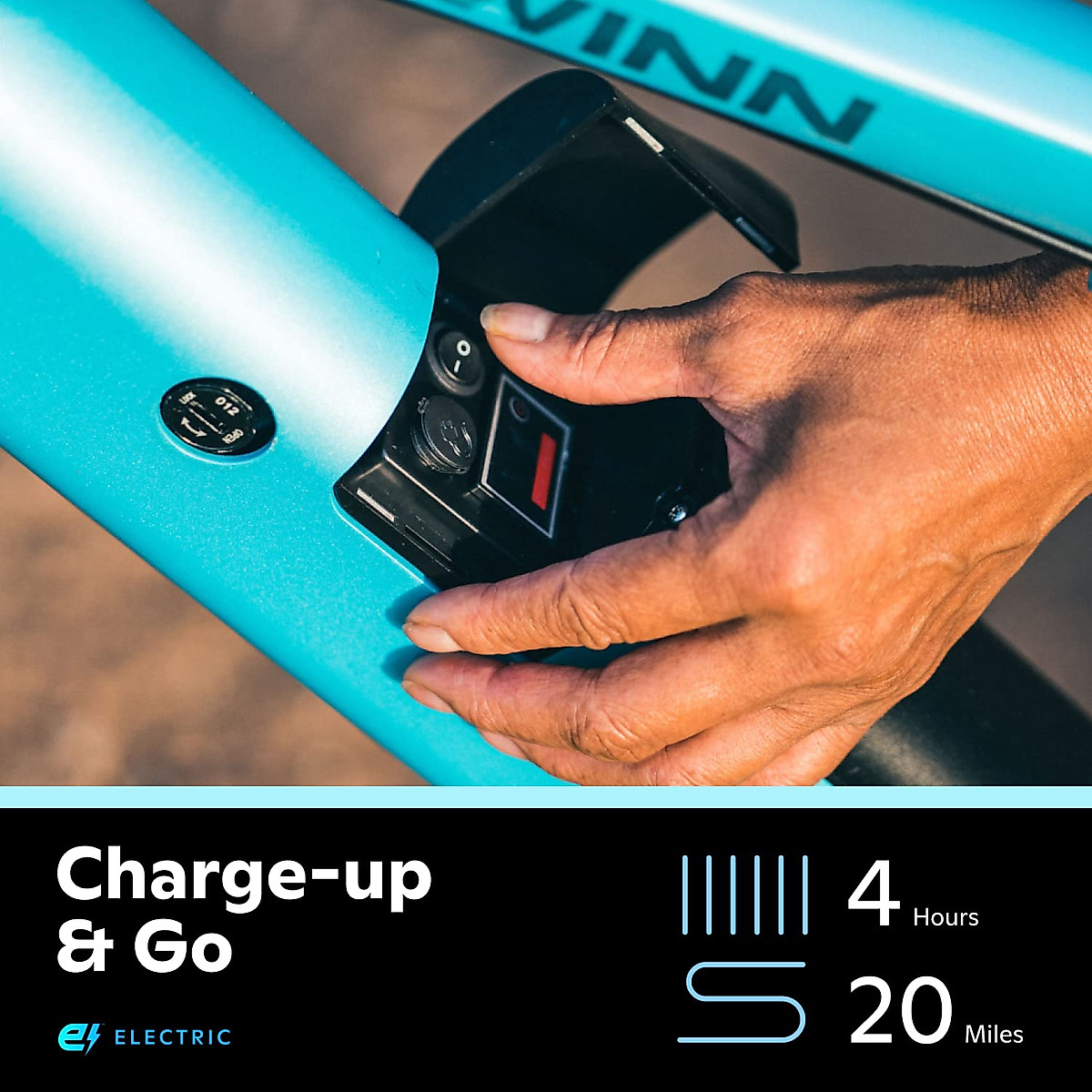 Schwinn Healy Ridge Youth Electric Mountain Bike, 18-Speed Drivetrain, 14-Inch Alloy Frame, 24-Inch Wheels, Mint