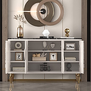 JYDQM Cabinet Minimalist Villa Decoration Locker Solid Wood Wine Cabinet Nordic Marble Side Cabinet