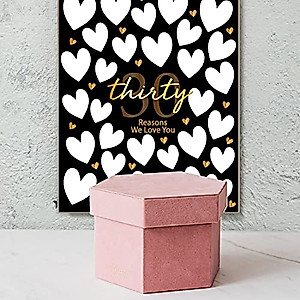 vizuzi 30th Birthday Guest Book, 30 Reasons We Love You Wood Wall Art Print 30th Birthday Party Decor Gifts Idea for Women, Sister, Her, Best Friends, Thirty Birthday Poster