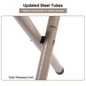 REDCAMP 2 Pack Folding Camping Stool for Adults, 15 Inch Tall Sturdy Portable Camp Stools for Outdoor Fishing Hiking, Support 300 LBS Capacity, Gray