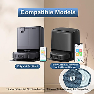 Replacement Washable Mopping Cloth Mop Pads Compatible with Eufy X10 Pro Omni and Eufy X9 Pro Robot Vacuums Cleaner Mops Accessory，9-Pack Reusable Mop Pads