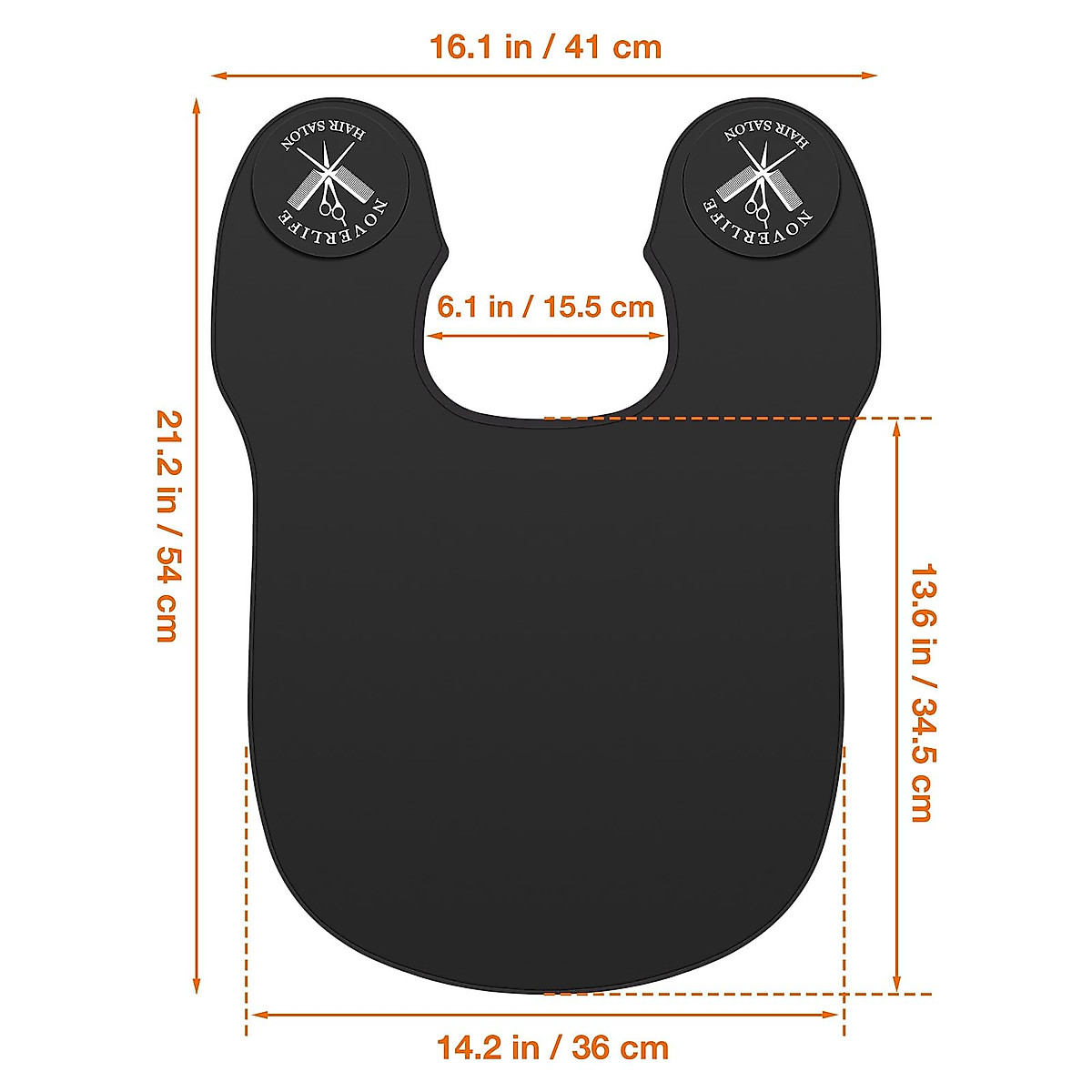 Noverlife Large Hair Cutting Collar, Silicone Weighted Hair Dye Collar, Silicone Haircut Guard Shield, Rubber Neck Wrap, Barber Shop Hair Cutting Pad for Salon Hairdressing Hair Coloring - Black