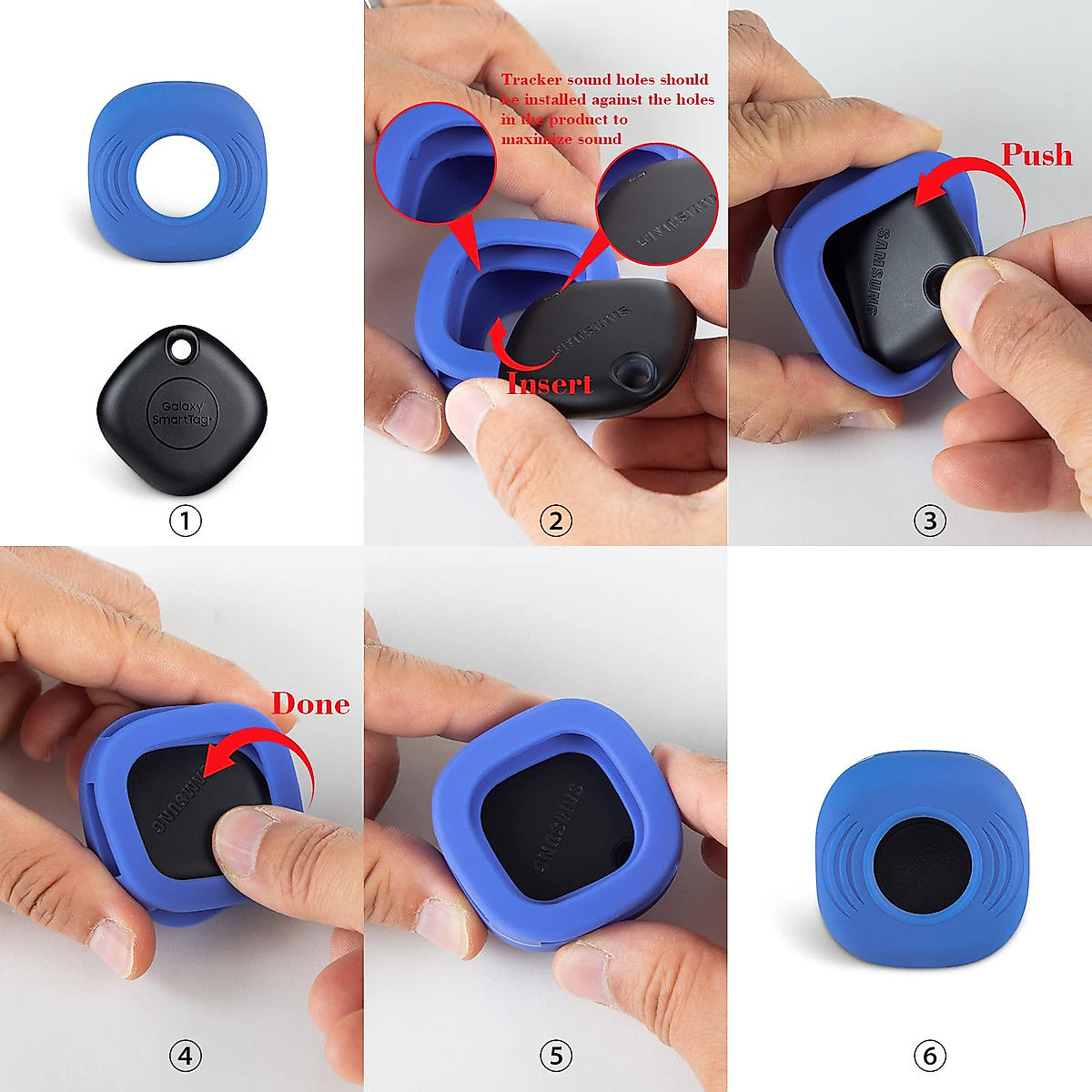 AMOK Silicone Case Holder for Galaxy Smarttag ，Samsung Smart tag+Plus (2 Pack) Item Finder GPS Tracker Tags for Pets, Luggage，Dogs, Cats, and Children,Compatible with Collars & Straps up to 1 inch