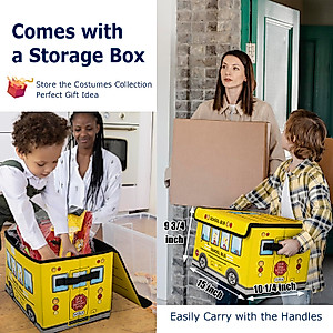 TopTie 6 Sets Kids Costumes with Storage Box, Dress Up Pretend Play Uniforms with Accessories Aged 3-7