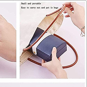 ZZYINH AN207 Women Jewelry Box Portable Travel PU Leather Jewelry Storage Box Earring Necklace Plate Girls Jewelry Organizer Small Jewelry (Color : Blue)