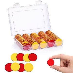 Two Color Counters, 300 Pcs, Red/Yellow Counters for Kids Math, Counters, Educational Counting, Sorting, and Patterning, Family Counters, Math Bingo Chips, Grades K+, Classroom Bulk Kit