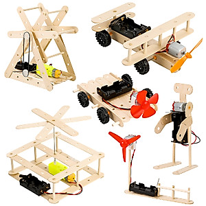 Sntieecr 6 Set DC Motor Kit, 159PCS STEM Mini Electric Motor Kit for DIY Science Projects, Science Experiment Educational Learning Kit for Kids Ages 8+