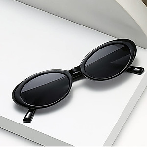 JUDOO Tiny Small 90s Sunglasses for Women Men Retro Oval Tinted Glasses