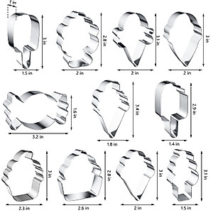 Summer Ice Cream Cookie Cutter Set, 11 Pieces Stainless Steel Sweets Cupcake Biscuit Cookie Cutters Molds for Making Ice Cream Cone, Popsicle, Soft Serve Ice Cream, Love Cake and Candy