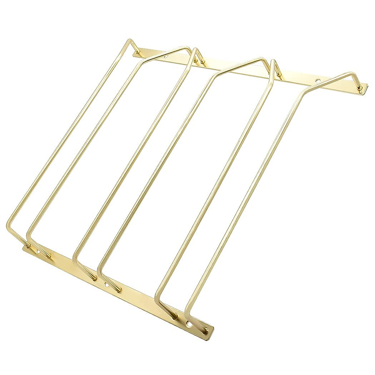 zoohot 30.5cm Wine Glass Rack - Under Cabinet Stemware Wine Glass Holder Glasses Storage Hanger Metal Organizer for Bar Kitchen, Gold Finish (3 Rows, 1 Pack)