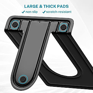 MaxGear Book Ends Heavy Duty Bookends, Universal Book Holder, Bookends for Shelves, Metal Bookend, Non-Skid Book End, Book Stopper for Books/Movies/CDs, 6.5 x 5 x 5.75, Black (3 Pairs/6 Pcs, Large)