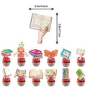 Books Party Decorations Book Club Birthday Party Supplies Includes Book Happy Birthday Banner Cake Topper Cupcake Toppers Balloons for Library Party Decorations
