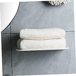 Garneck Set-top Routing Box Wall Mounted Shelves Bathroom Wall Shelves Bathroom Floating Shelf Shelves for Bathroom Stick on Wall Shelf Bathroom Towel Storage Toilet Seat Covers Pp White