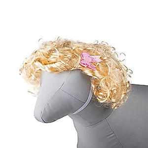 Doggy Parton Blonde Bombshell Wig Headpiece for Pets, Yellow, Medium/Large (22120704)