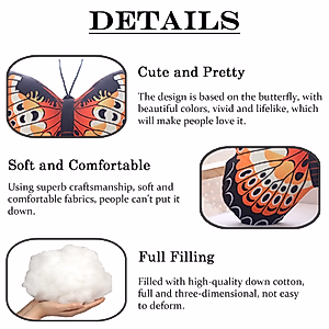 zhidiloveyou Butterfly Stuffed Animal Plush Butterfly Pillow Kawaii Toy (16"×12", Colorful)